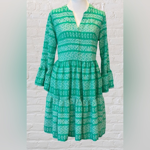 Destination 365 | Dresses | Destination 365 Green White Printed Dress ...